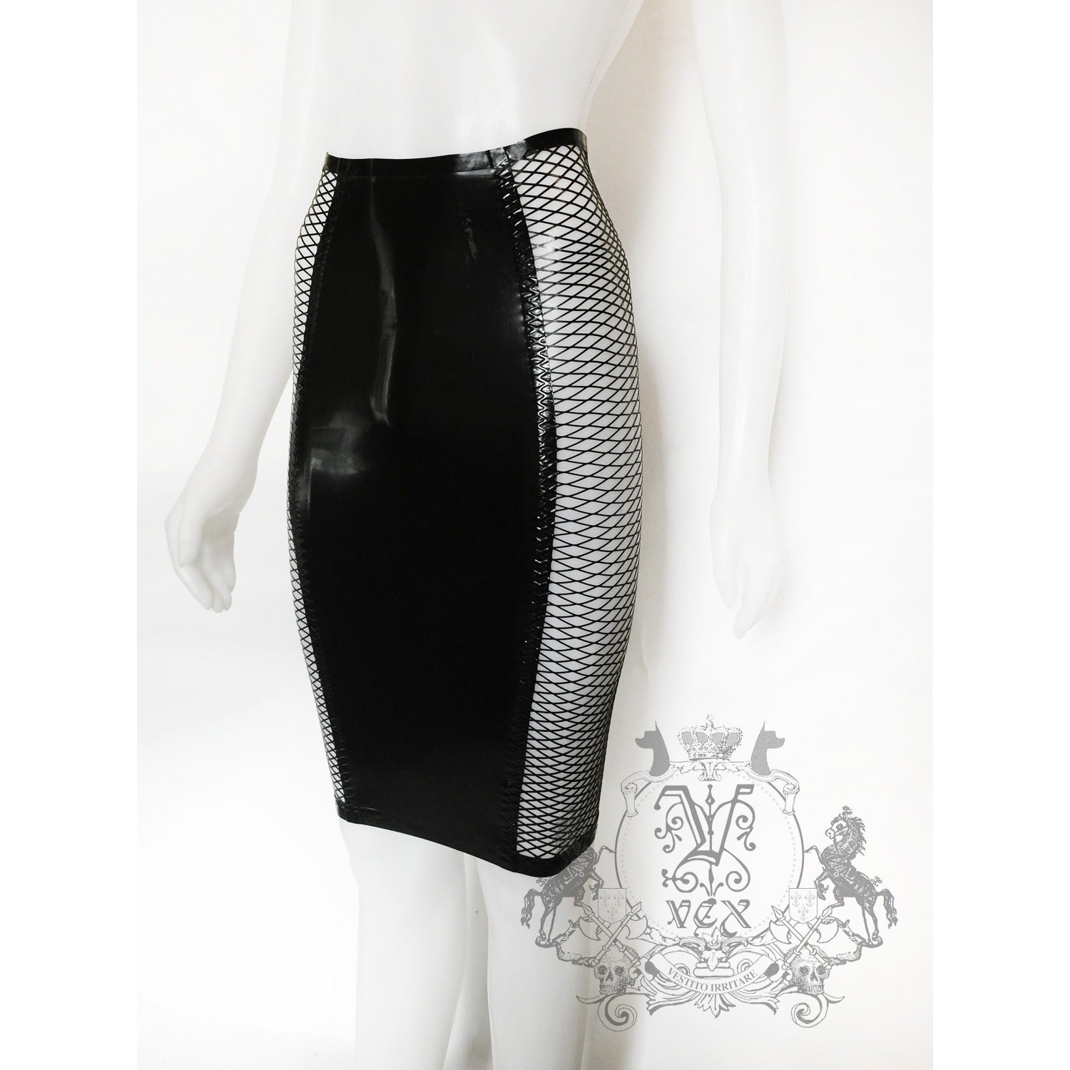 Hourglass Fishnet Skirt - Handmade Latex Fashion | Vex Clothing - Vex Latex